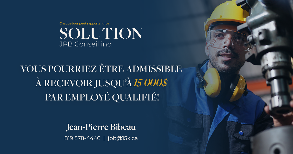 Solutions JPB Conseil — Obtenez jusqu’à 15 000 $ par apprenti | PAMT Québec